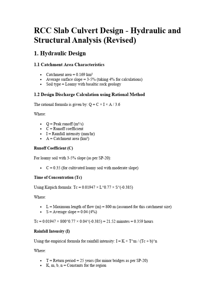 Design_RCC Cu;vert Pauni | PDF | Civil Engineering | Mechanical Engineering