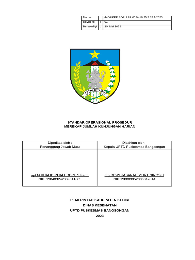 Sop Rekap Kunjungan 23 | PDF