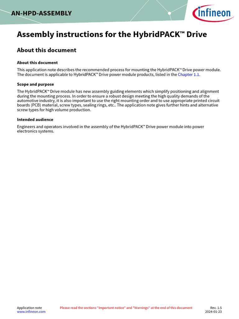 Infineon HybridPACK Drive ApplicationNotes v01 50 en | PDF | Printed ...
