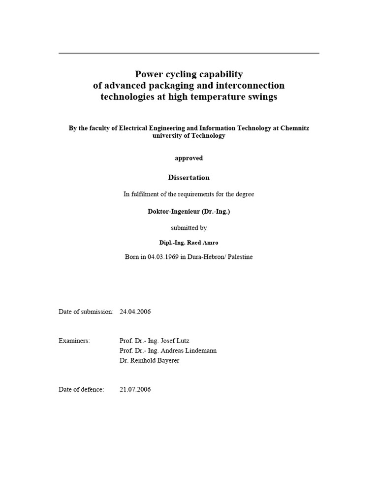 Power Cycling Capability of Advanced Packaging and Interconnection ...
