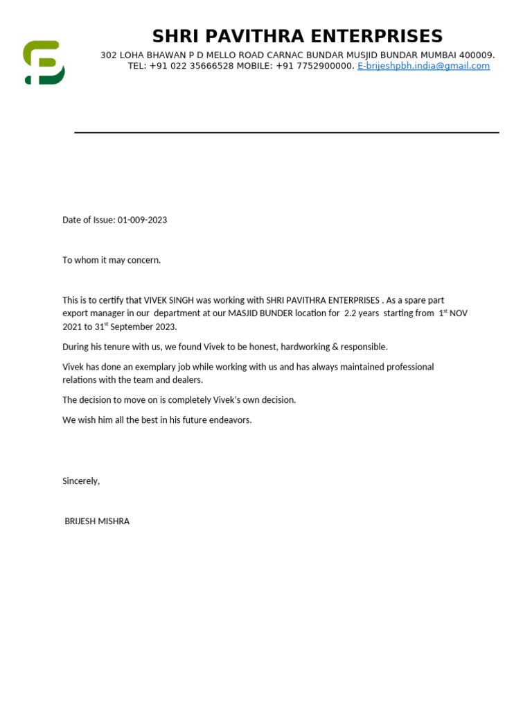 SRI PAVITHRA ENTERPRISES Leetar Head | PDF