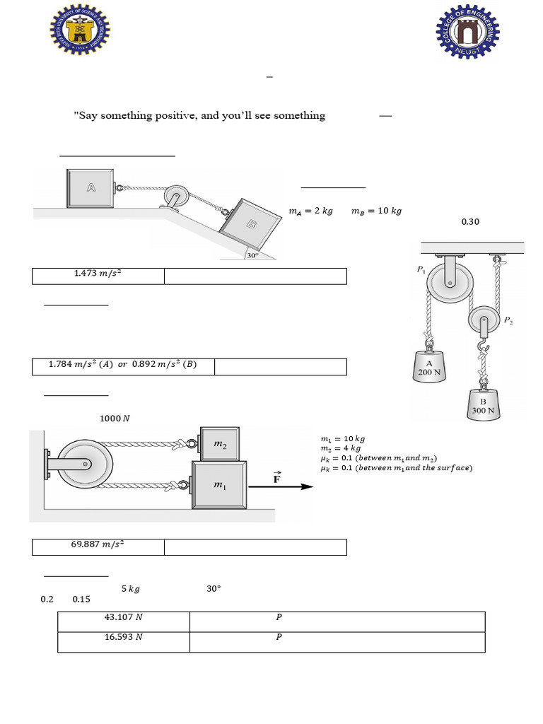 Quiz No. 4 (PHY 124) Ans Key | PDF | Friction | Quantity