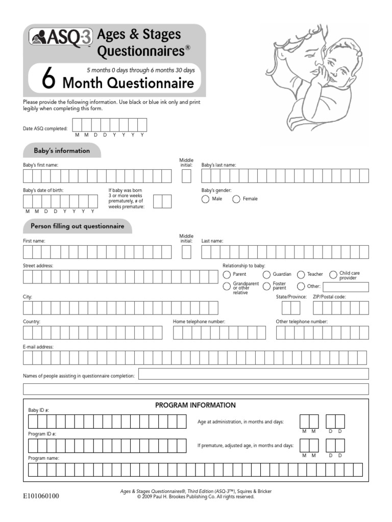 ASQ 3 Month 6 | PDF