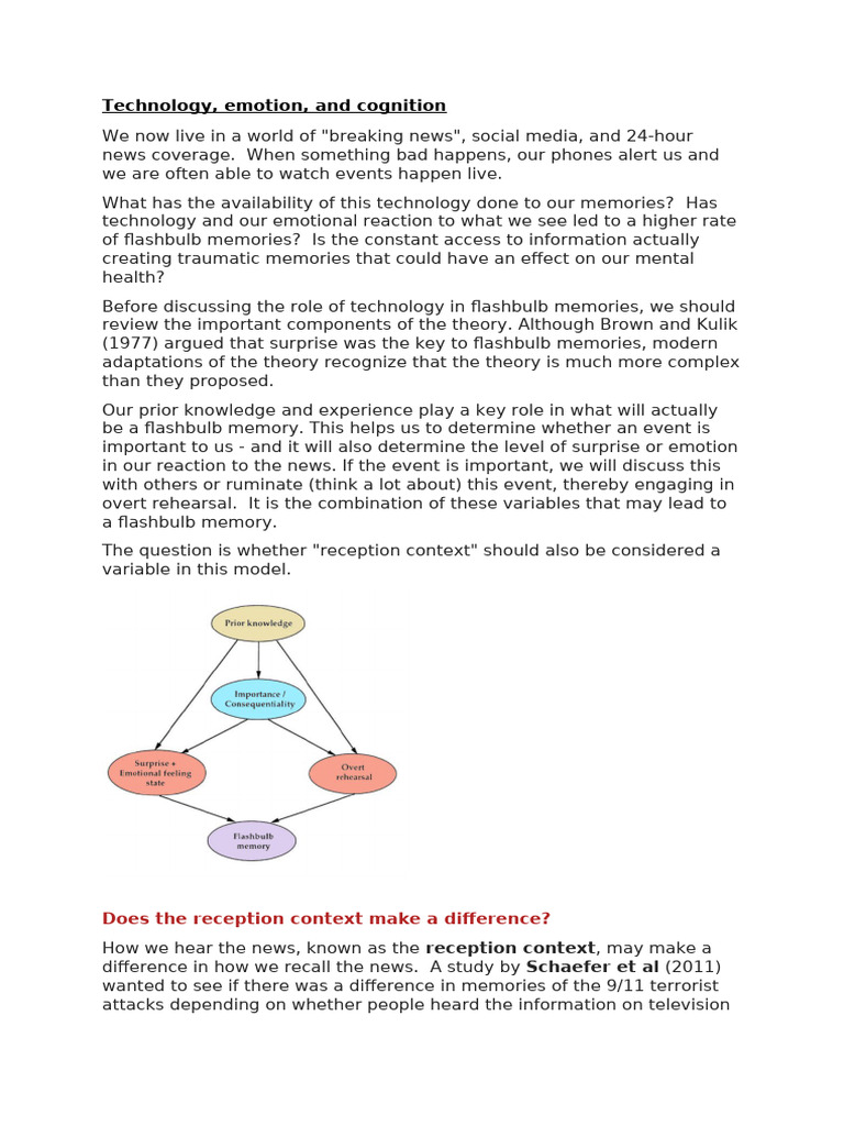 Technology, Emotion Cognition | PDF | Memory | Recall (Memory)