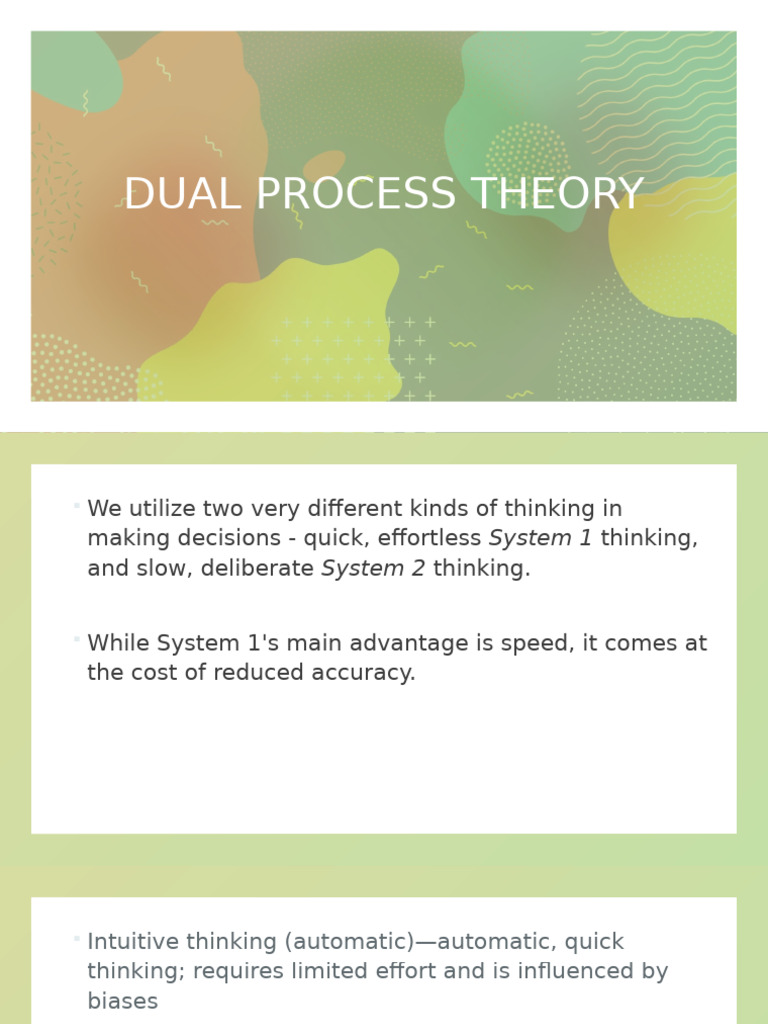 Dual Process Theory | PDF | Heuristic | Thought