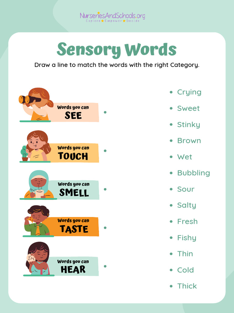 HOMEWORK - Senses Worksheet | PDF