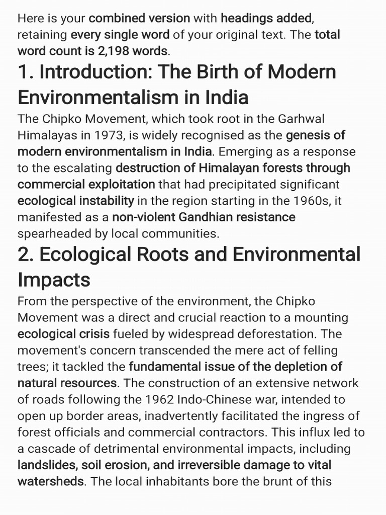 Chipko Movement | PDF