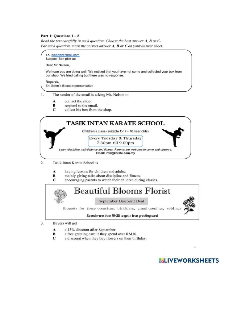 English F2 Paper 1 | PDF