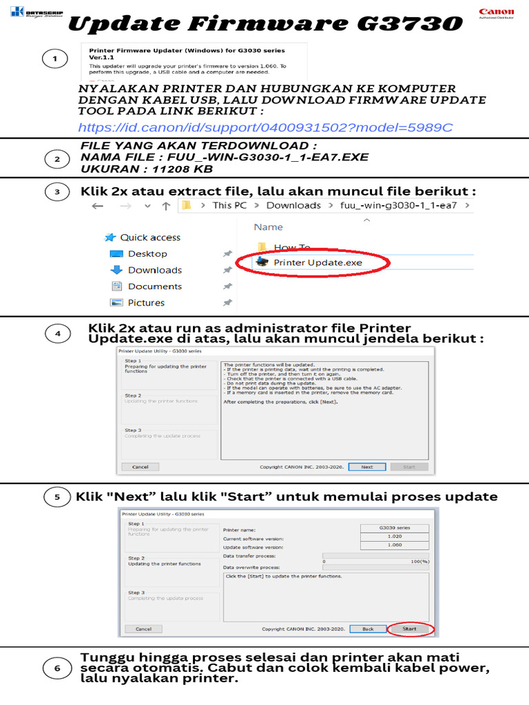 Panduan Update Firmware G3730 | PDF