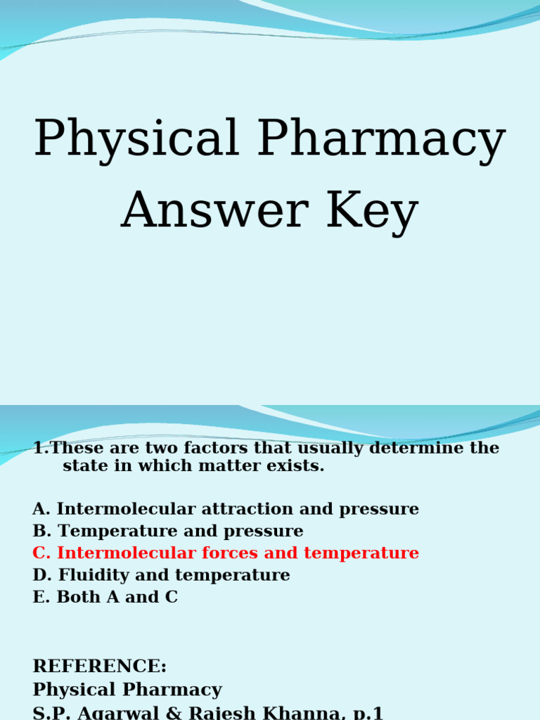 Physical Pharmacy RED PACOP | PDF | Liquid Crystal | Latent Heat