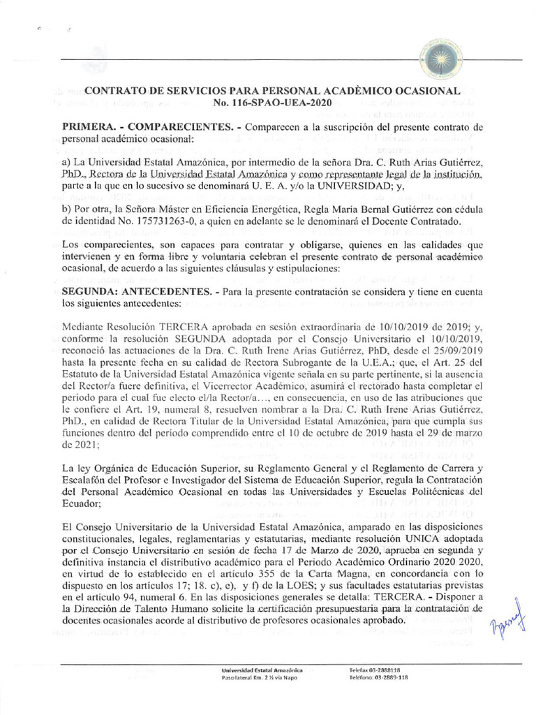 Contrato Ocasional | PDF