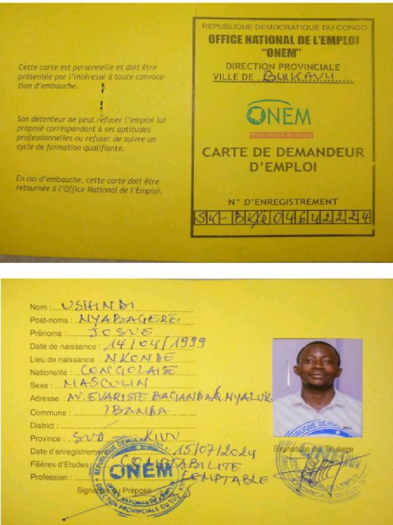 Carte ONEM Vrai | PDF