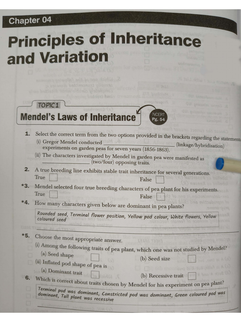 1204 Principle of Inheritance by M - R - Sir - ALLEN Fill | PDF