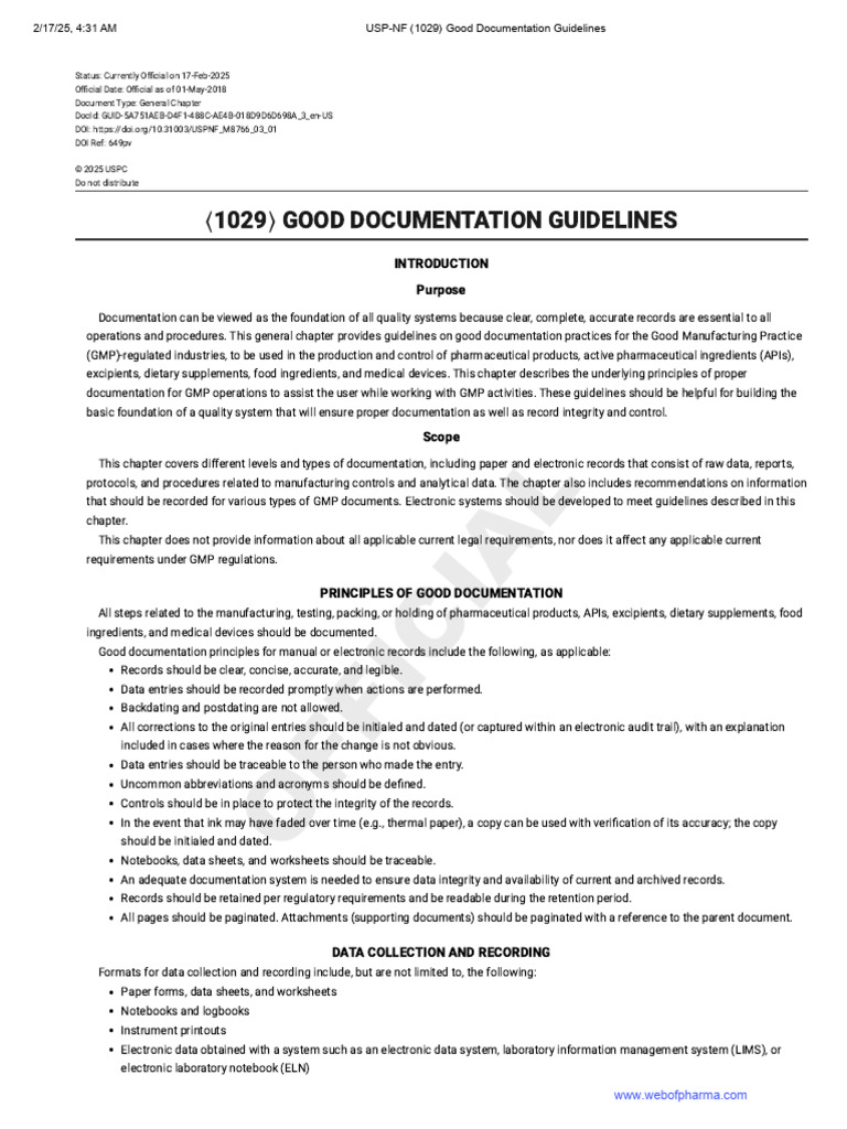 1029 Good Documentation Guidelines | PDF