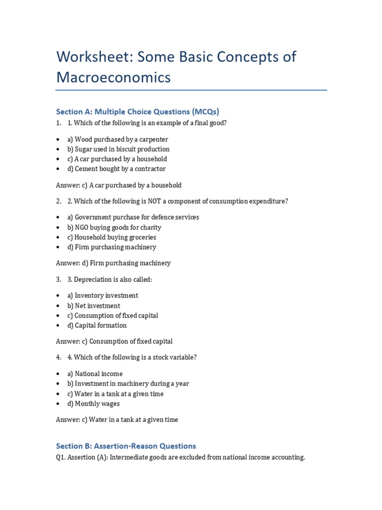 Macroeconomics_Chapter_2_Worksheet | PDF | Consumption (Economics ...