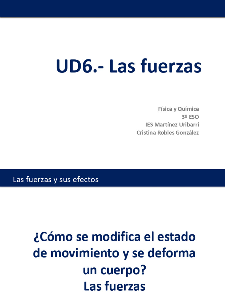 Ud6 Las Fuerzas | PDF | Fuerza | Peso