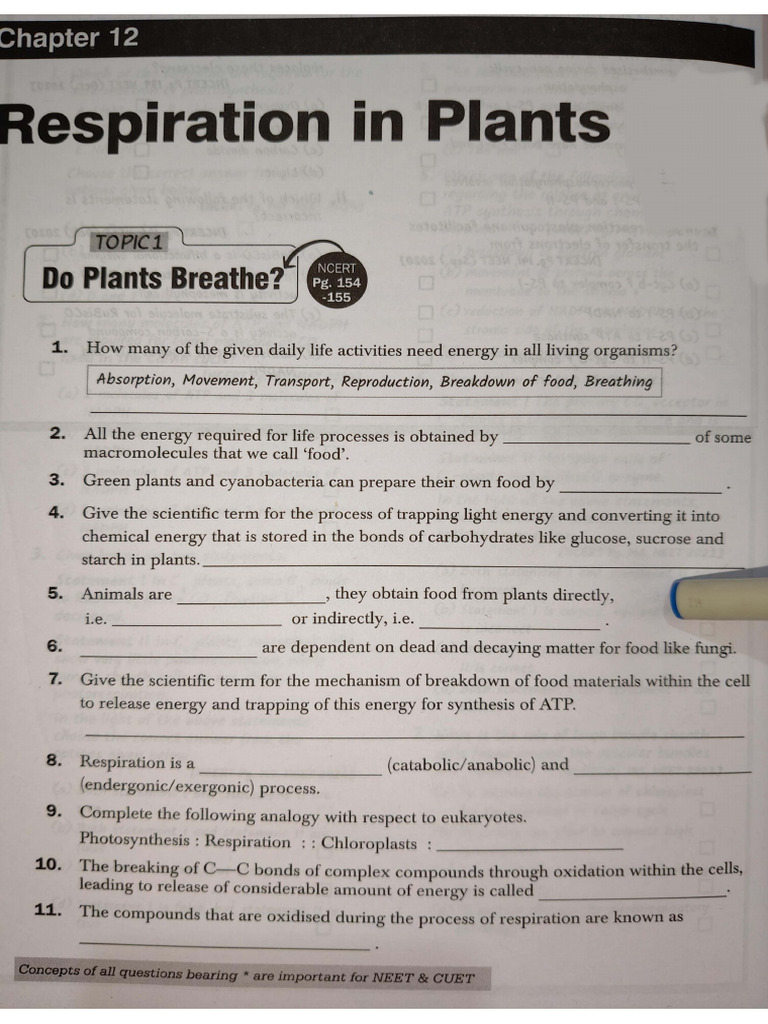 1112 Respiration in Plants by M - R - Sir - ALLEN | PDF
