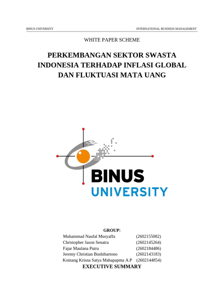Kelompok4 - WhitePaper - Dampak Inflasi Global Dan Fluktuasi Mata Uang ...