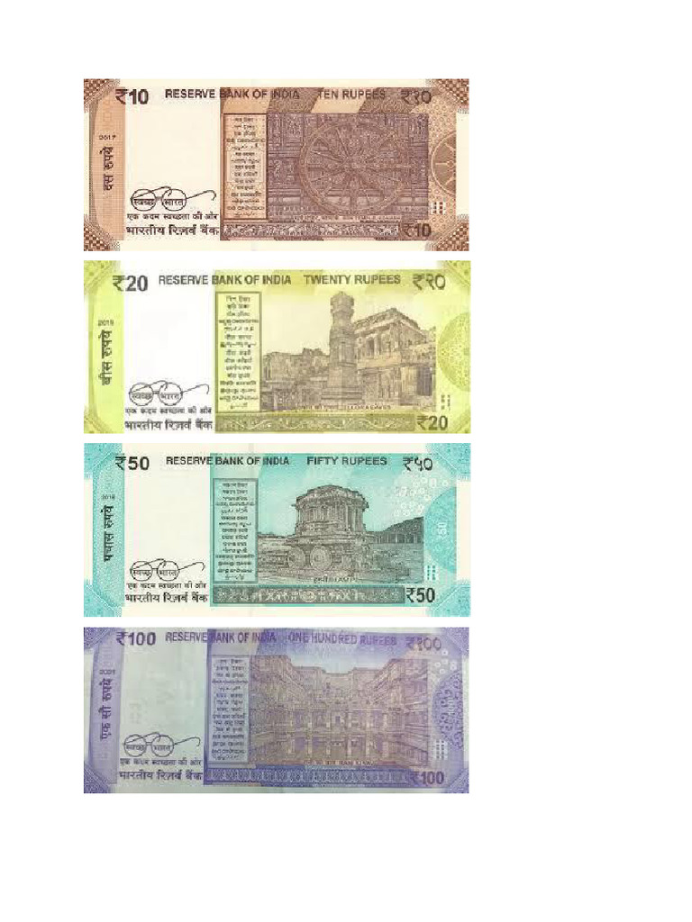 Different Currency Notes in India | PDF