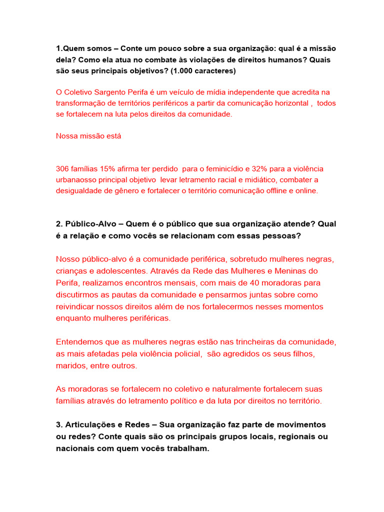 Coletivo Sargento Perifa: Direitos e Igualdade | PDF | Comunicação ...
