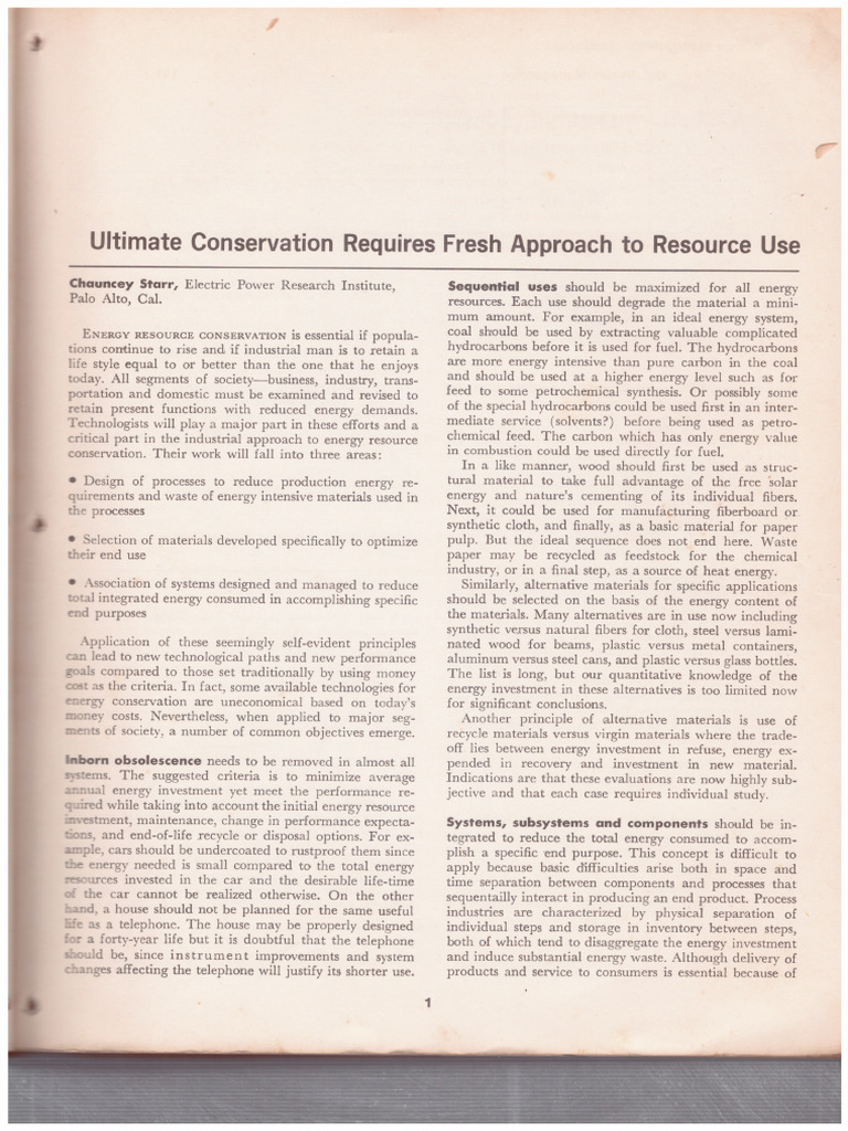Ultimate Conservation Requires Fresh Approach To Resource Use | PDF