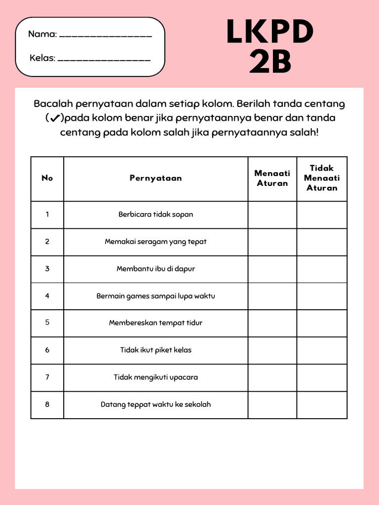 LKPD Pendidikan Pancasila Kela 2B | PDF