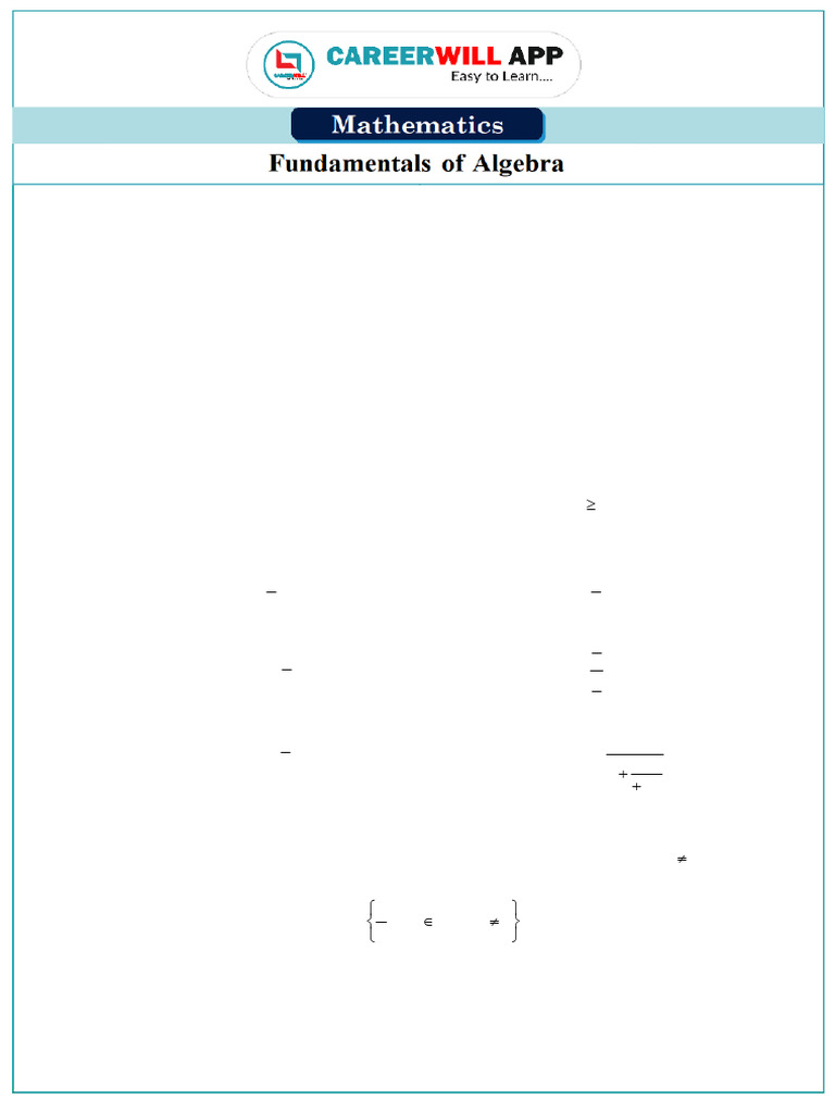 Fundamentals of Algebra Final PDF - 534929 - Crwill | PDF | Numbers | Rational Number