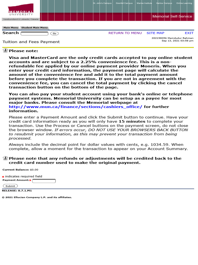 Tuition and Fees Payment | PDF