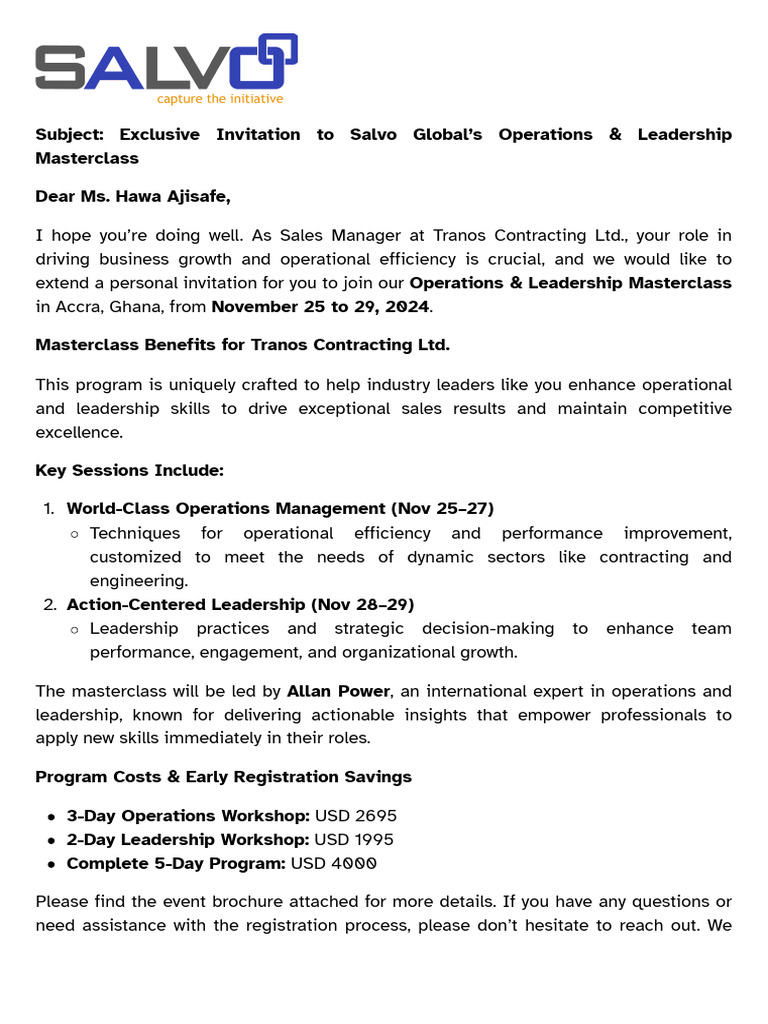 OFFICIAL INVITATION Tranos Contracting Ltd | PDF