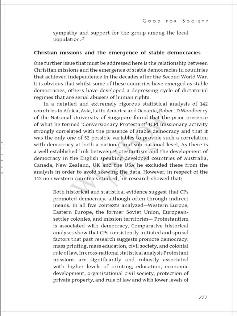 Christian Mission and The Emergence of Stable Democracies | PDF ...