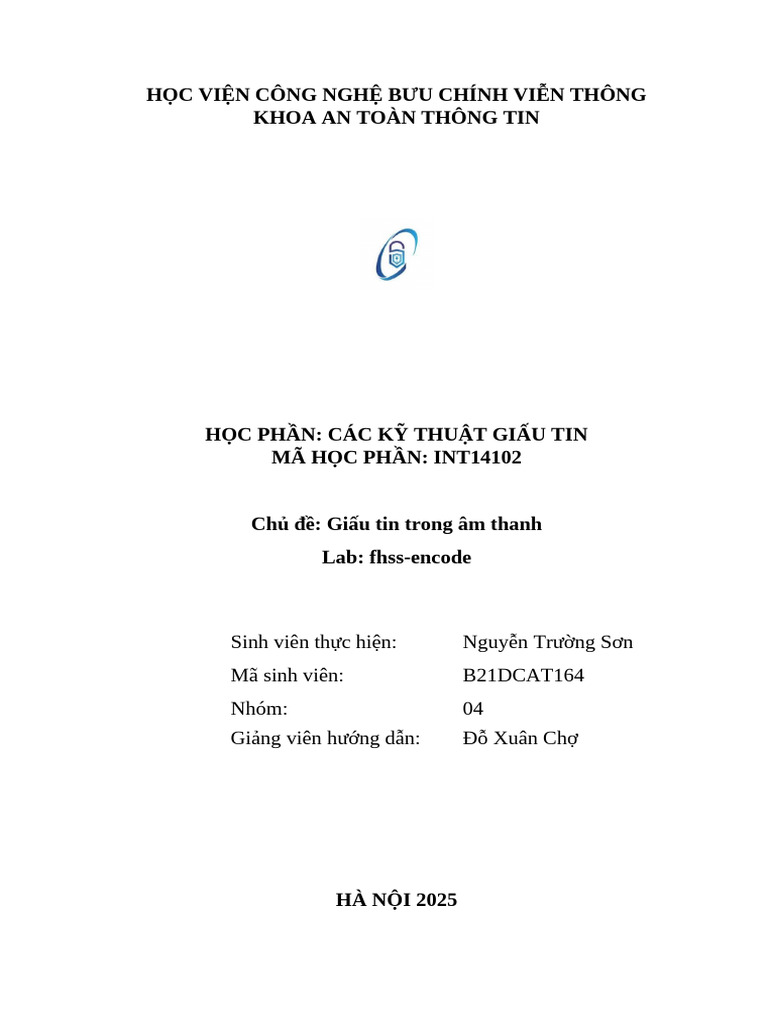 Hướng dẫn lab fhss-encode | PDF