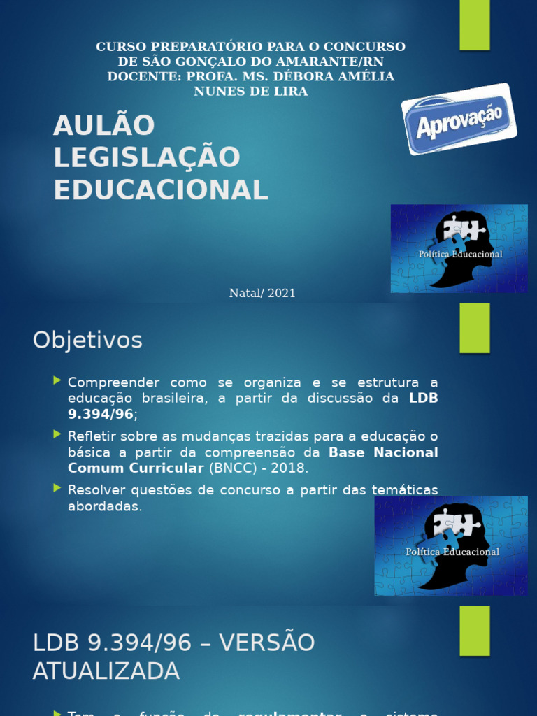 Aula LDB BNCC | PDF | Pré-escola | Educação Especial