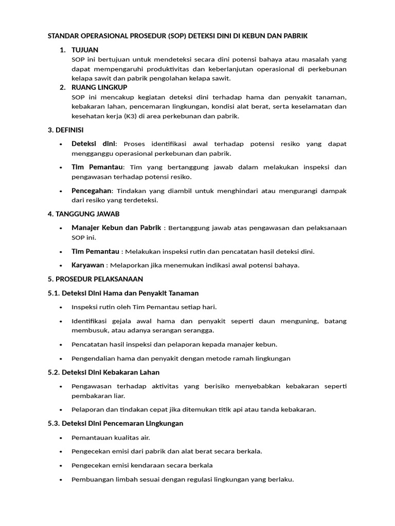 OK SOP Deteksi Dini | PDF