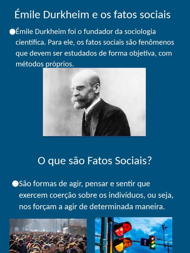 Durkheim Fatos Sociais Imagens | PDF