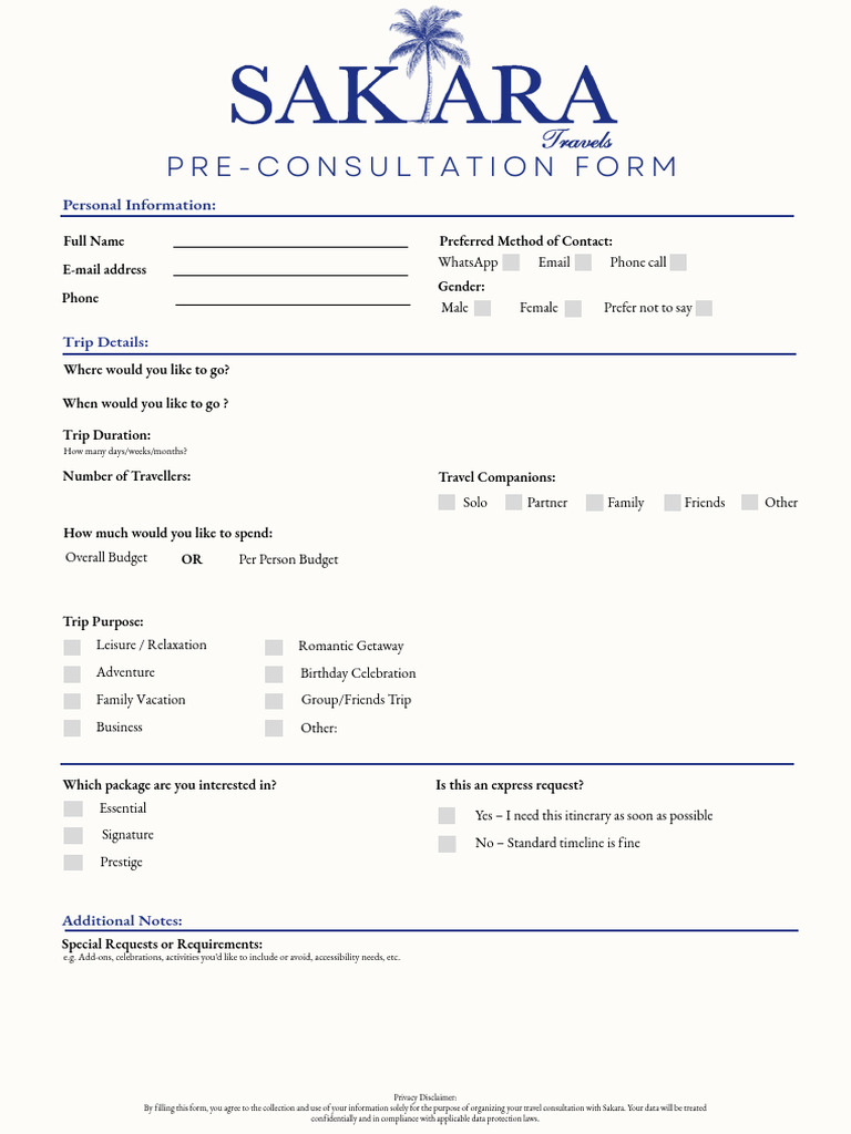 Travel Consultation Form for Trips | PDF | Cyberspace | Computing