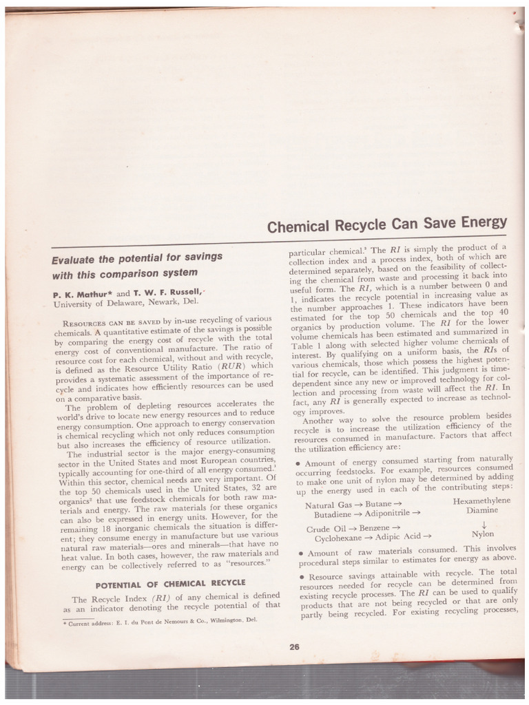 5.chemical Recycle Can Save Energy | PDF