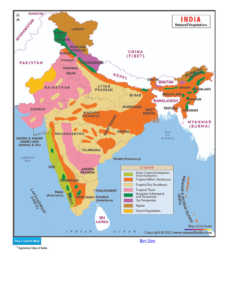 Vegetation Map of India | PDF