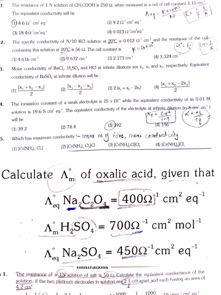 10th Elite Electrochemistry Worksheet | PDF | Physical Sciences | Physical Chemistry