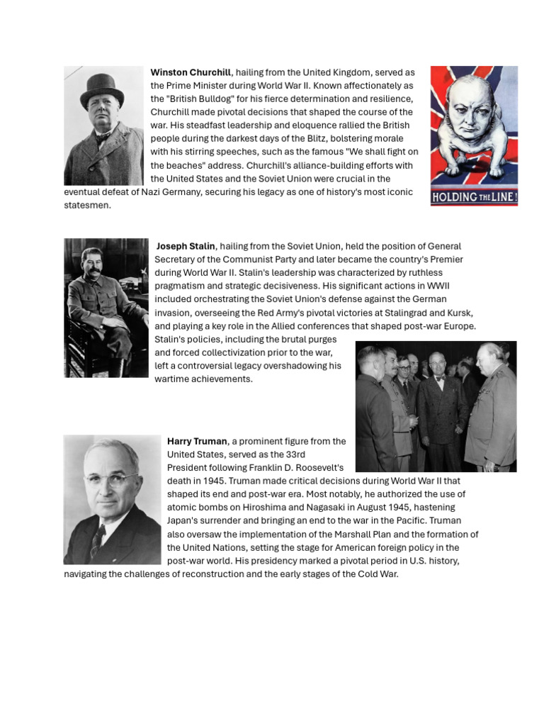 4.1 Key Individuals of WWII Resource | PDF | World War II | Adolf Hitler