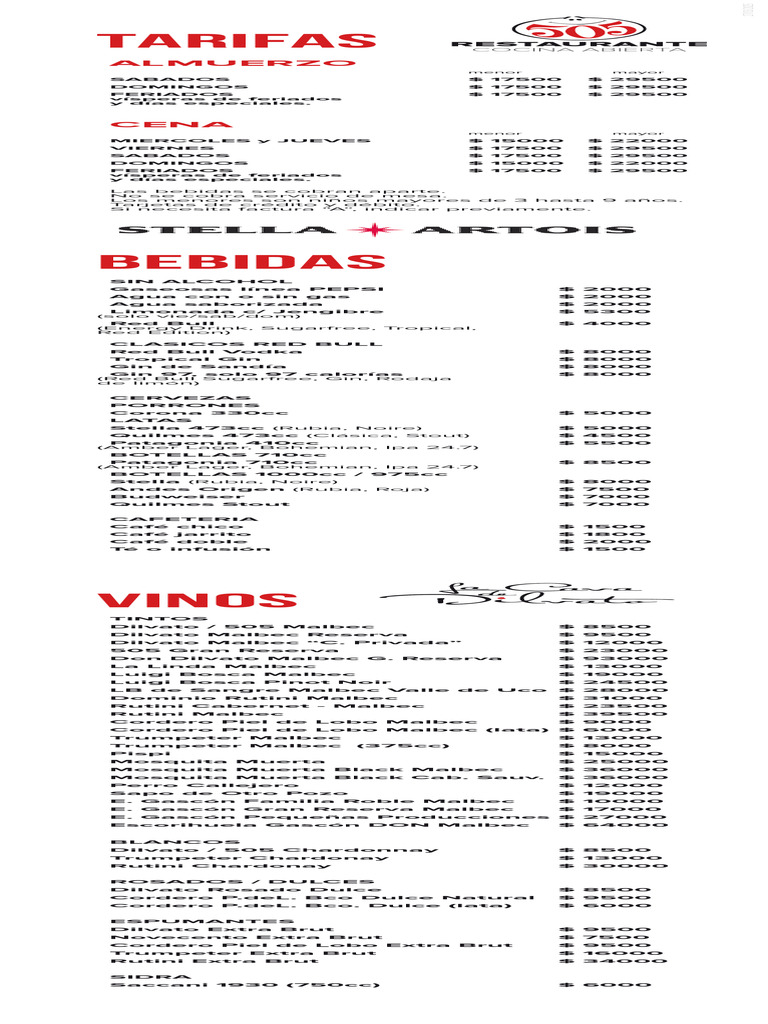 Carta de Vinos Dilvato y Tarifas | PDF | Vino | Bebida