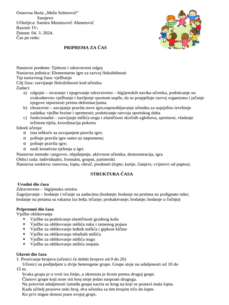 Elementarne Igre Za Razvoj Fleksibilnosti | PDF