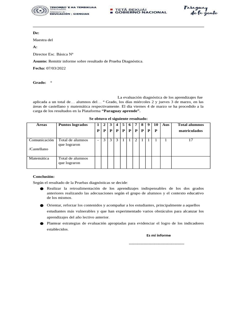 INFORME DIAGN-Modelo . | PDF