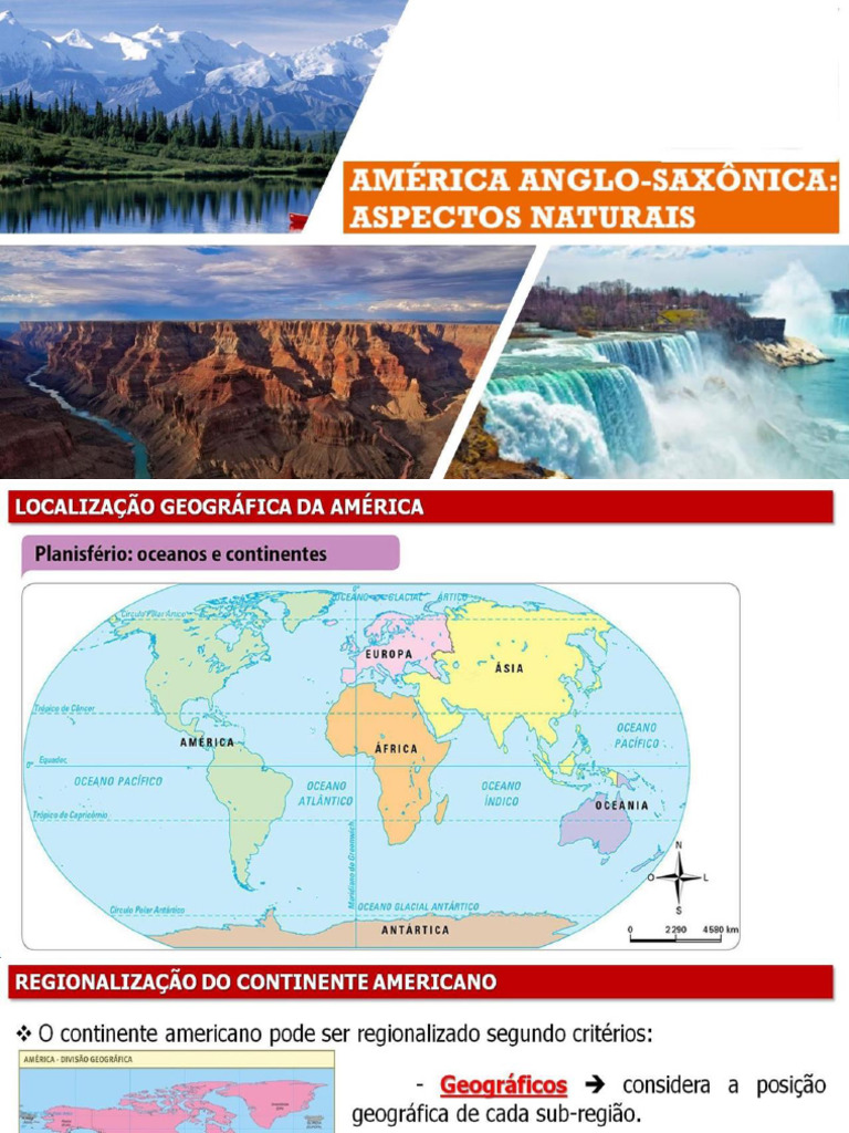 America Anglo Saxônica ASPECTOS NATURAIS | PDF