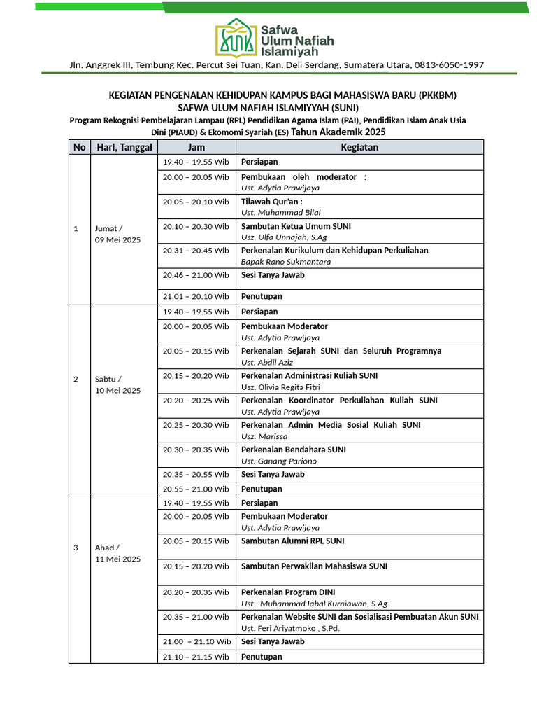 PKKBM 2025 di Safwa Ulum Nafiah | PDF