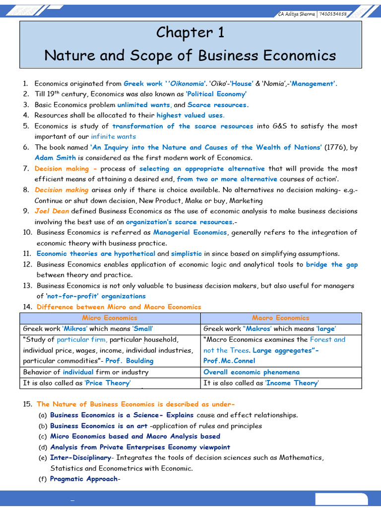 Overview of Business Economics Scope | PDF | Demand | Utility