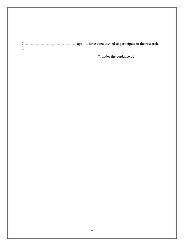 Informed consent form (ICF) (1) | PDF