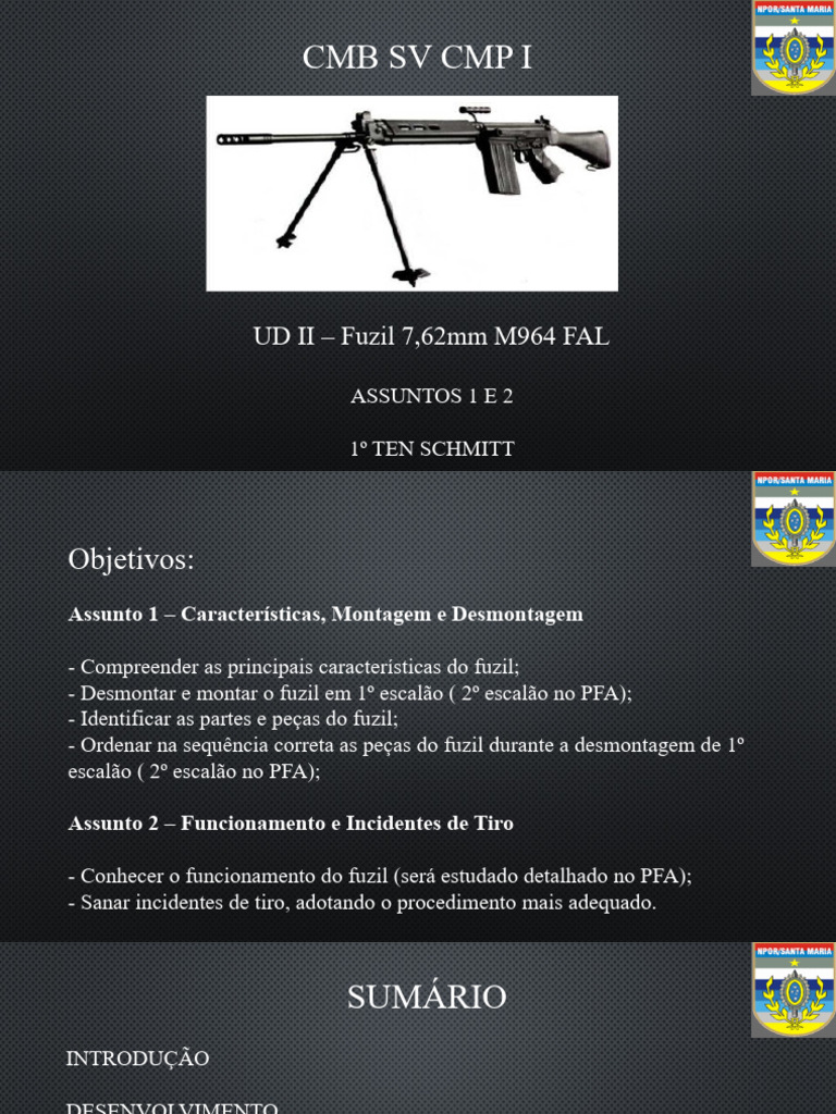 FZ 7,62mm m964 (Fal) - Ten Schmitt | PDF | Rifle | Carregador (armas de ...