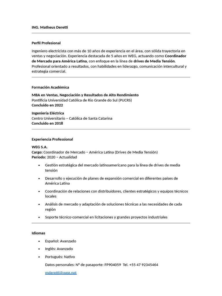 CV Matheus Deretti | PDF