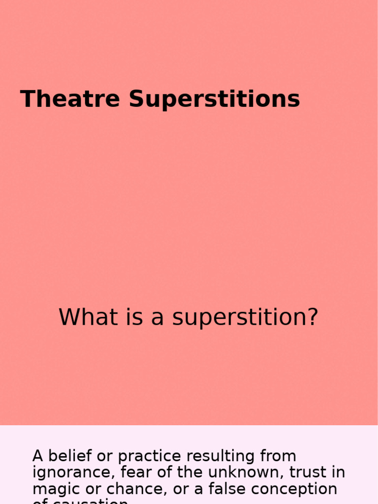 Theatre Superstitions | PDF