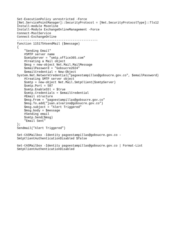 Script para Activar y probar SMTP | PDF
